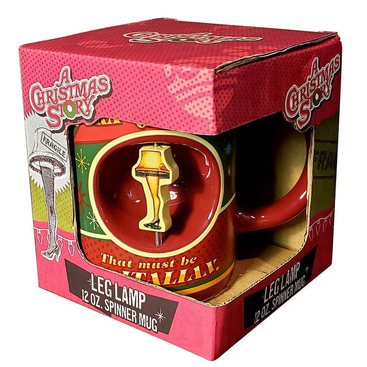 A Christmas Story Fra Gee Lay Leg Lamp Spinner Ceramic Mug (Burgundy ...