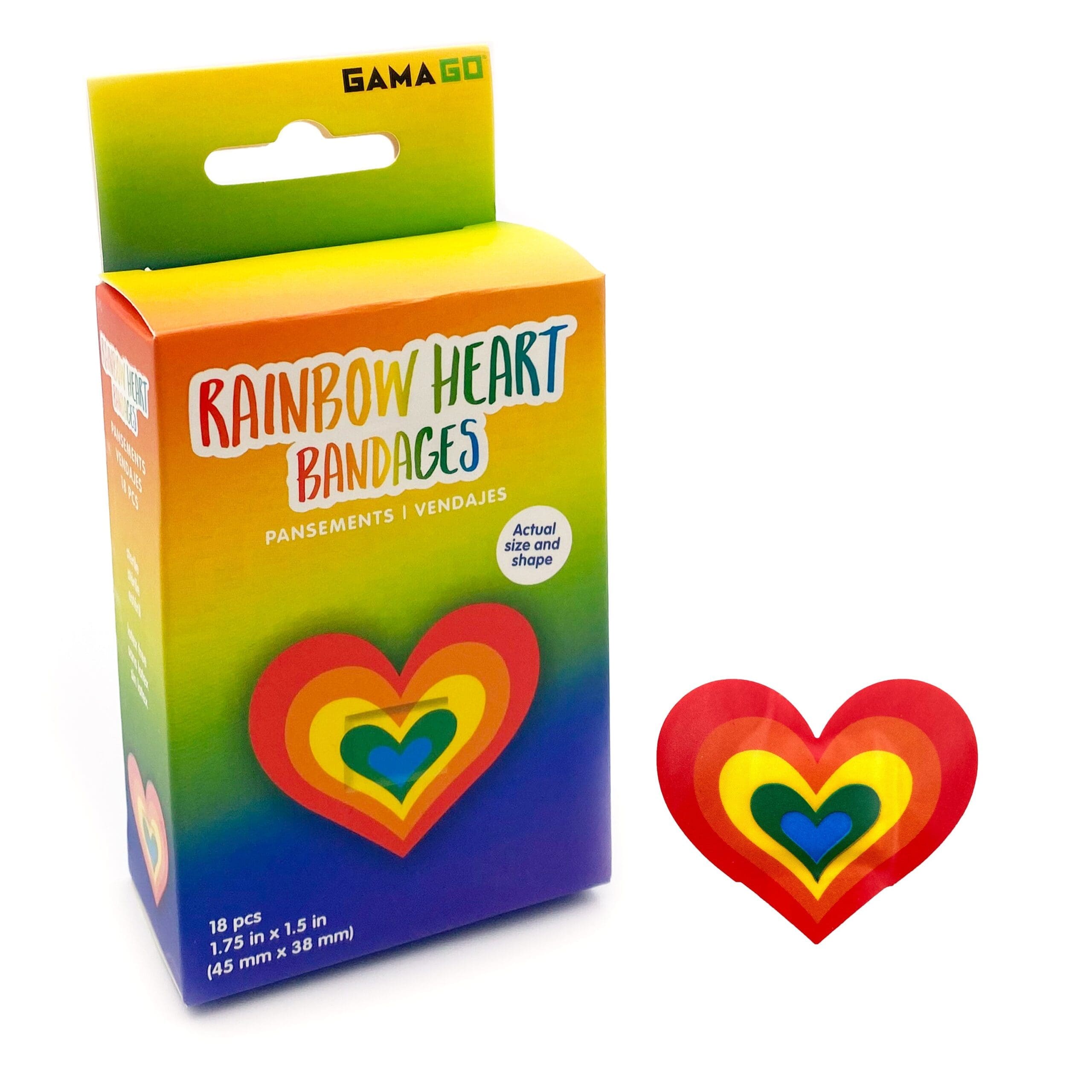 Rainbow Heart Adhesive Bandages - NMR