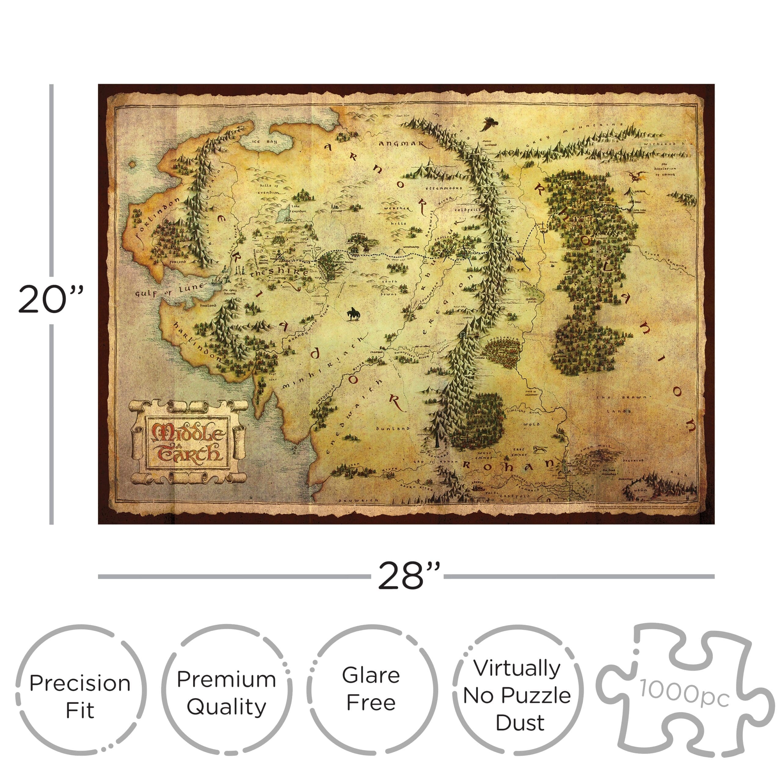 The Hobbit Map 1000 Piece Jigsaw Puzzle - NMR