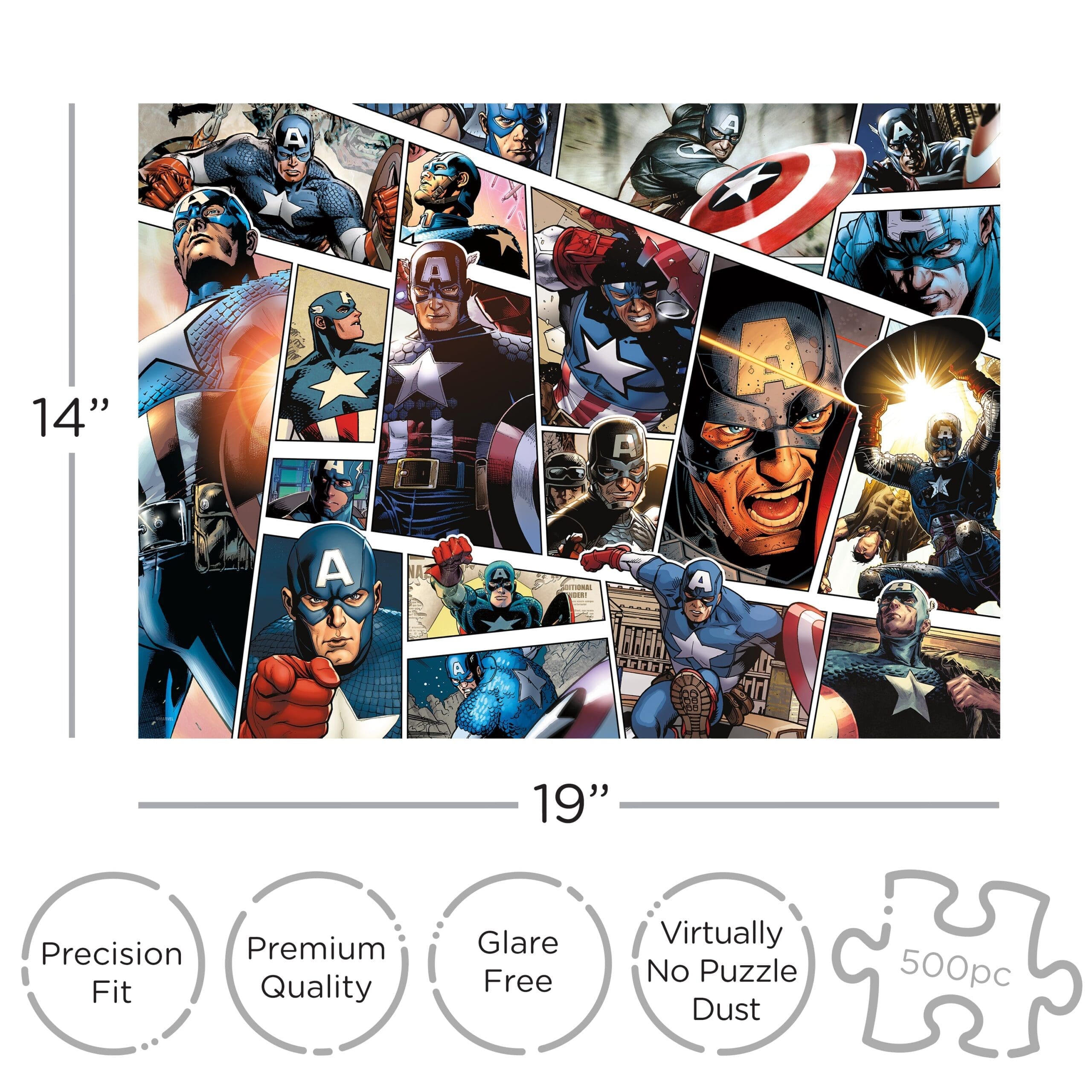 Marvel Captain America Panels 500 Piece Jigsaw Puzzle - NMR