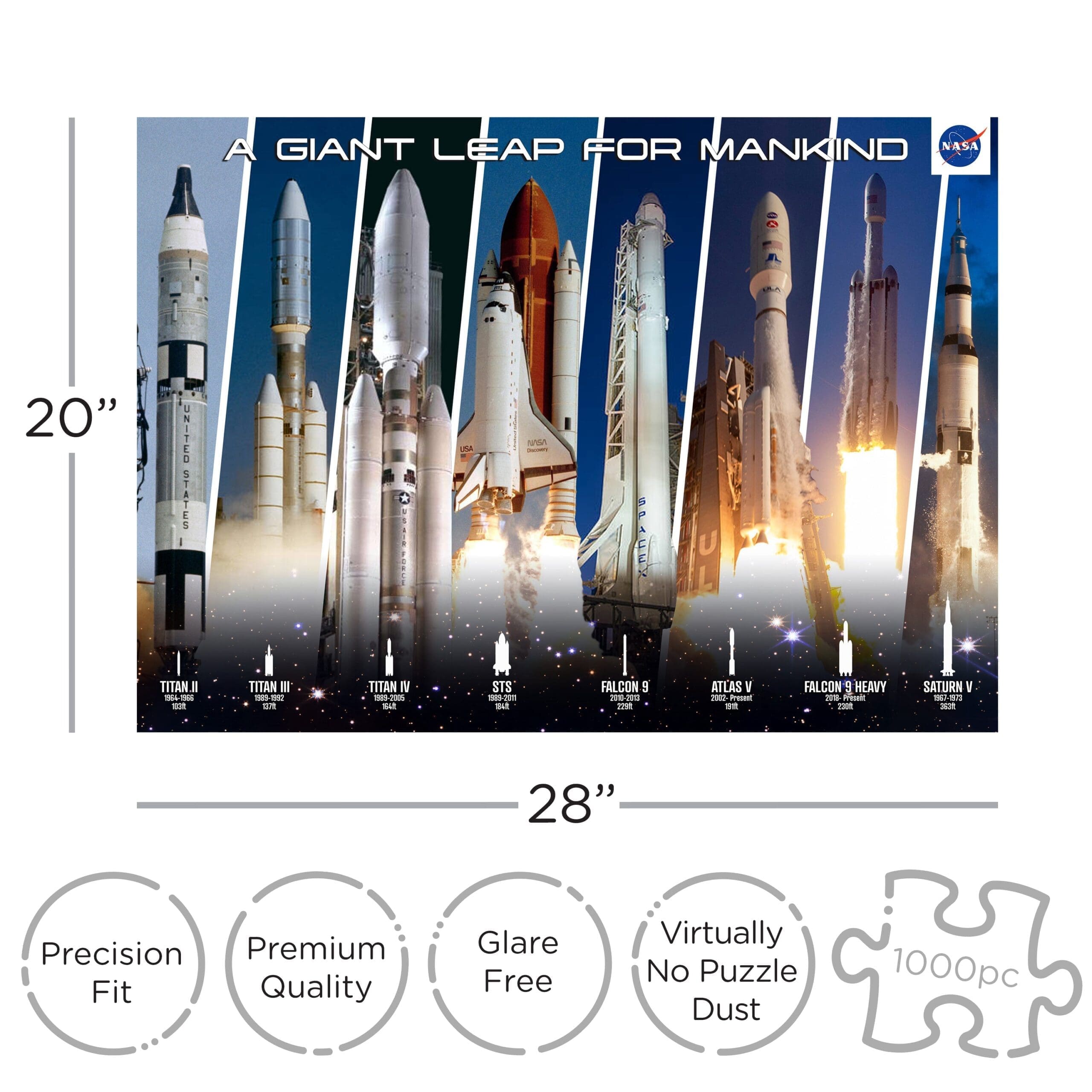 NASA Rocket Grid 1000 Piece Jigsaw Puzzle - NMR