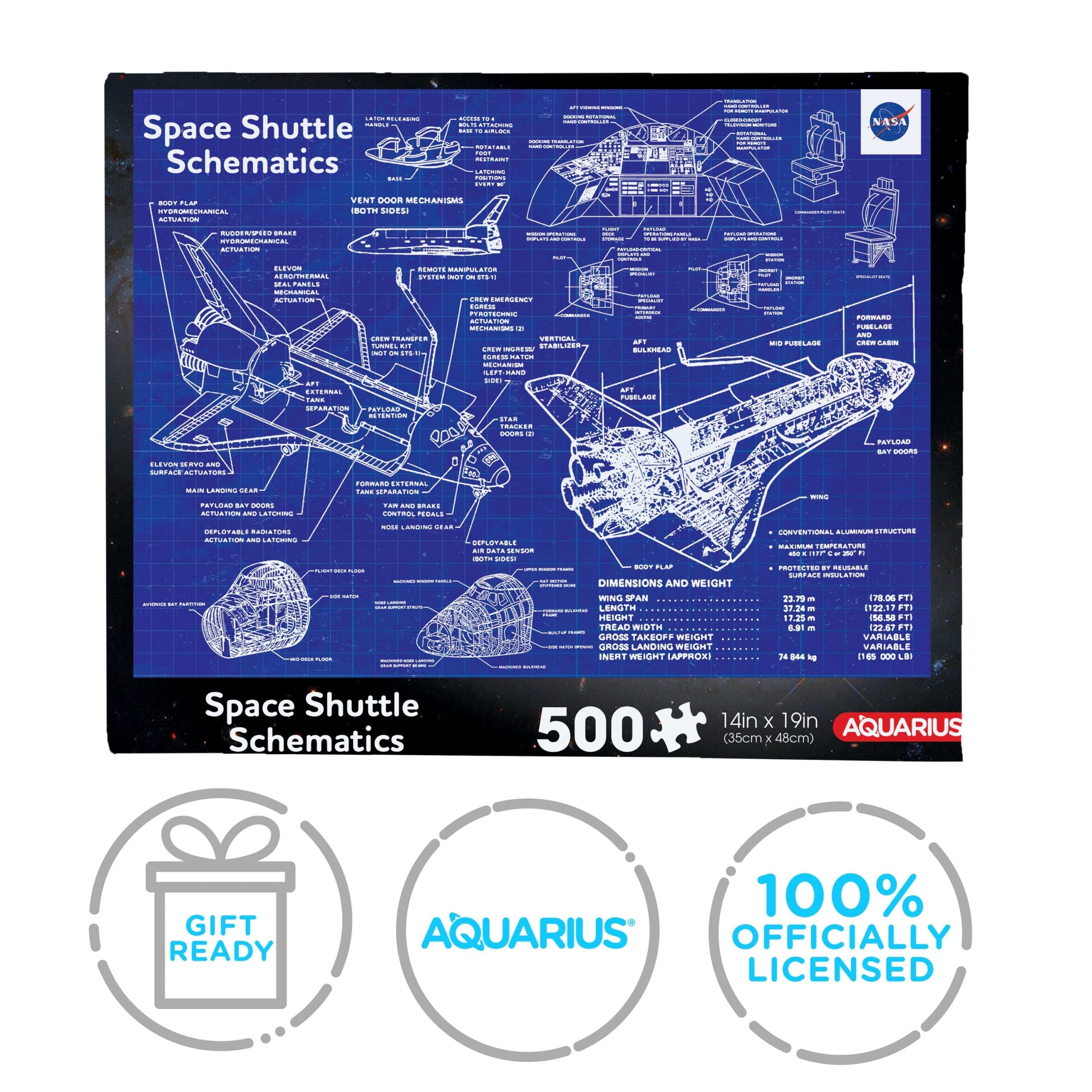 NASA – Shuttle Schematic 500 Piece Jigsaw Puzzle - NMR