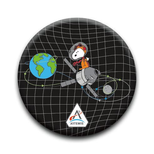 Peanuts Snoopy in Space – Snoopy Orbit – Round Pinback Button (1.25″) - NMR