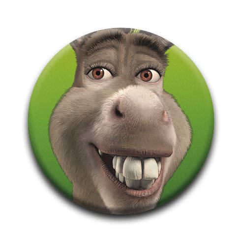 Shrek – Donkey Face Round Pinback Button (1.25″) - NMR