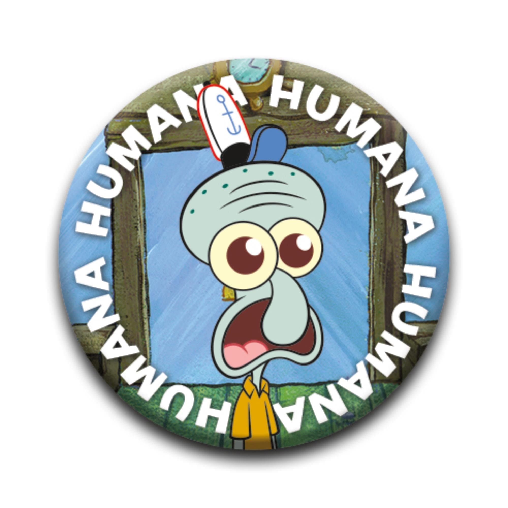 SpongeBob SquarePants – Squidward Humana Round Pinback Button (1.25″) - NMR