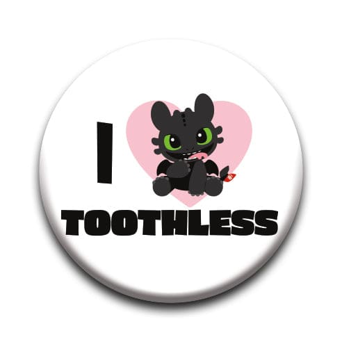 How to Train Your Dragon – I love Toothless Round Pinback Button (1.25 ...