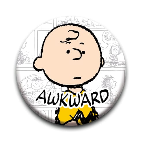 Peanuts – Awkward Round Pinback Button (1.25) - NMR