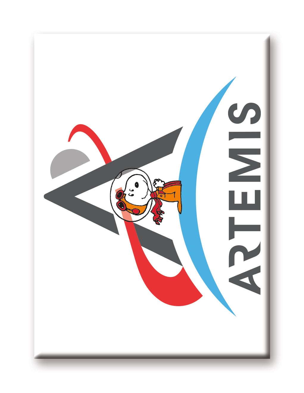 Peanuts Snoopy in Space – Artemis Logo Flat Magnet (2.5″ x 3.5″) - NMR