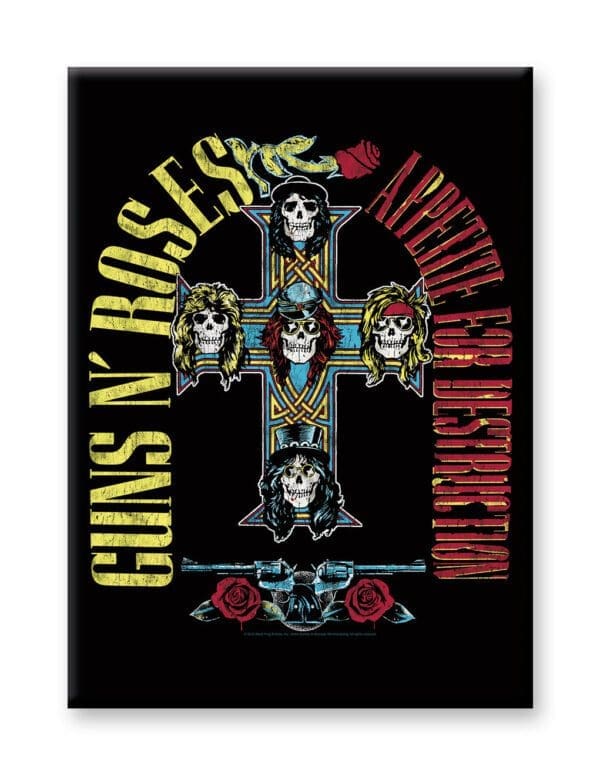 Guns N’ Roses – Cross Flat Magnet (2.5″ x 3.5″) - NMR
