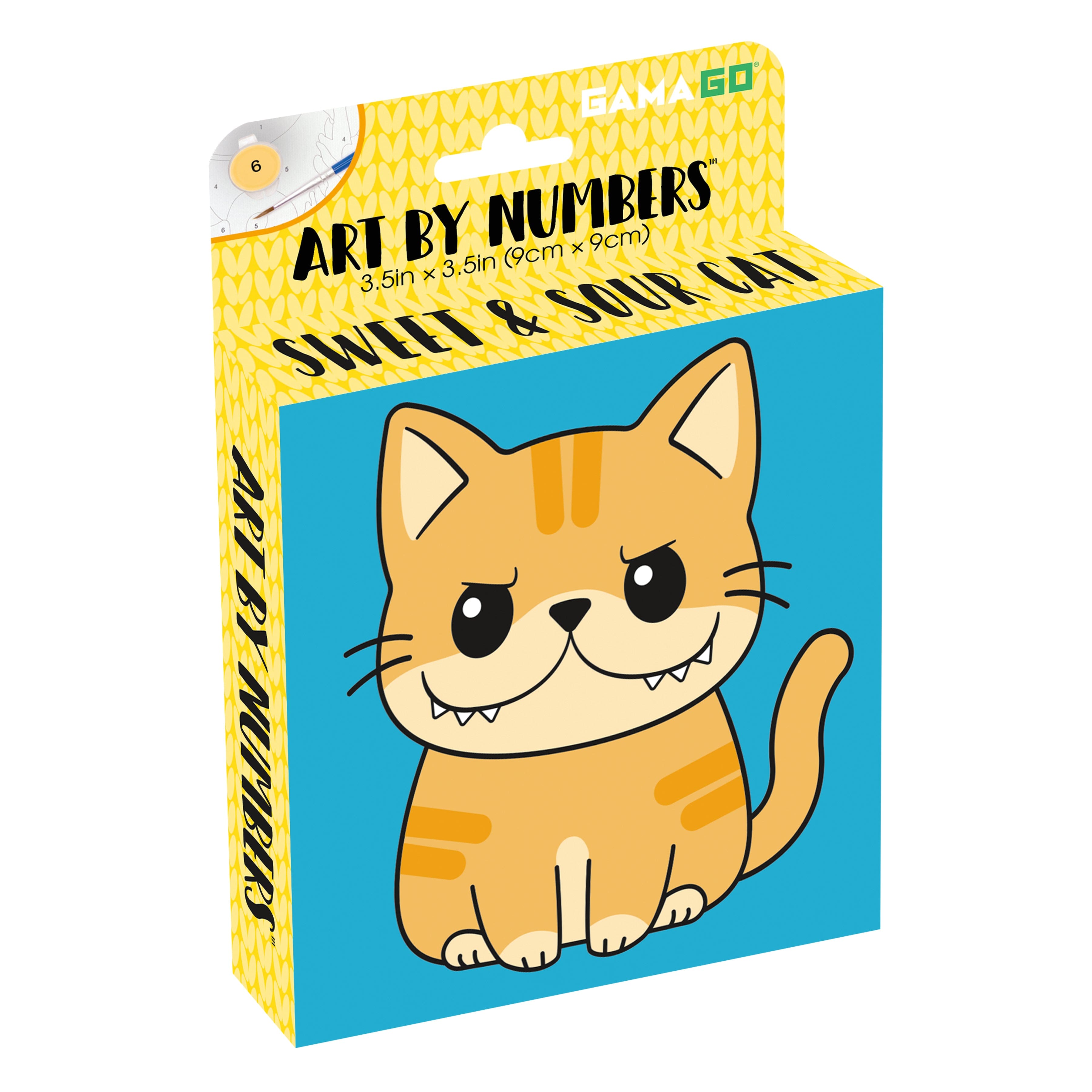 Sweet & Sour Cat Micro Art by Numbers (PDQ) (3.5″ x 3.5″) - NMR