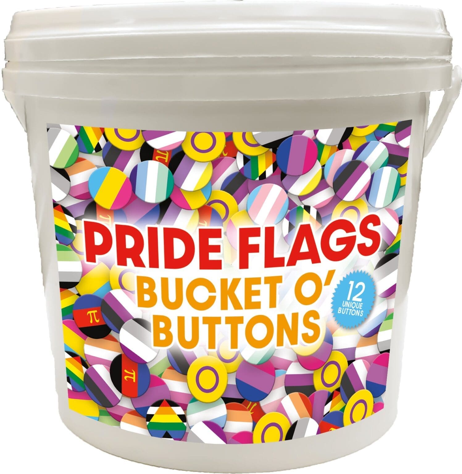 144 Unit Bucket o’ Buttons – Pride Flags - NMR
