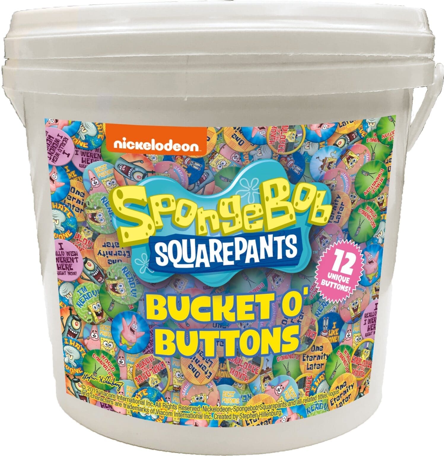 144 Unit Bucket o’ Buttons – SpongeBob SquarePants - NMR