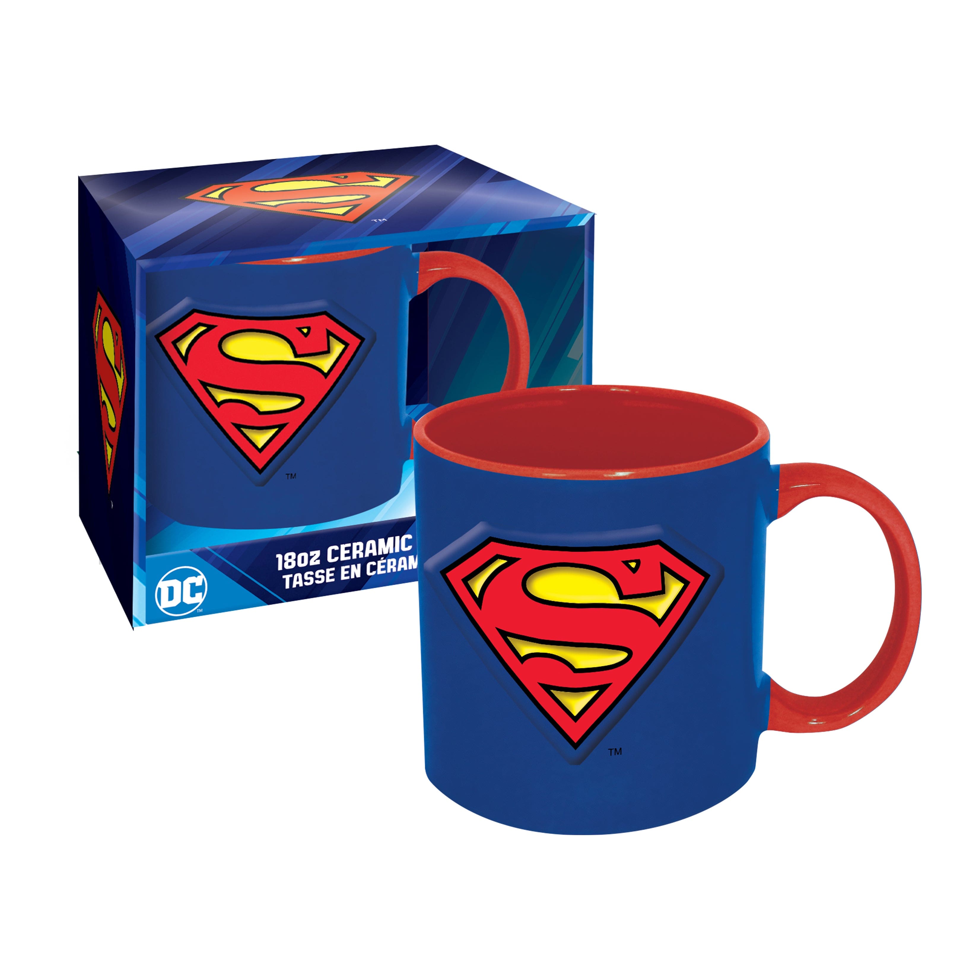 DC Comics Superman Logo Embossed Ceramic Mug (18oz) - NMR