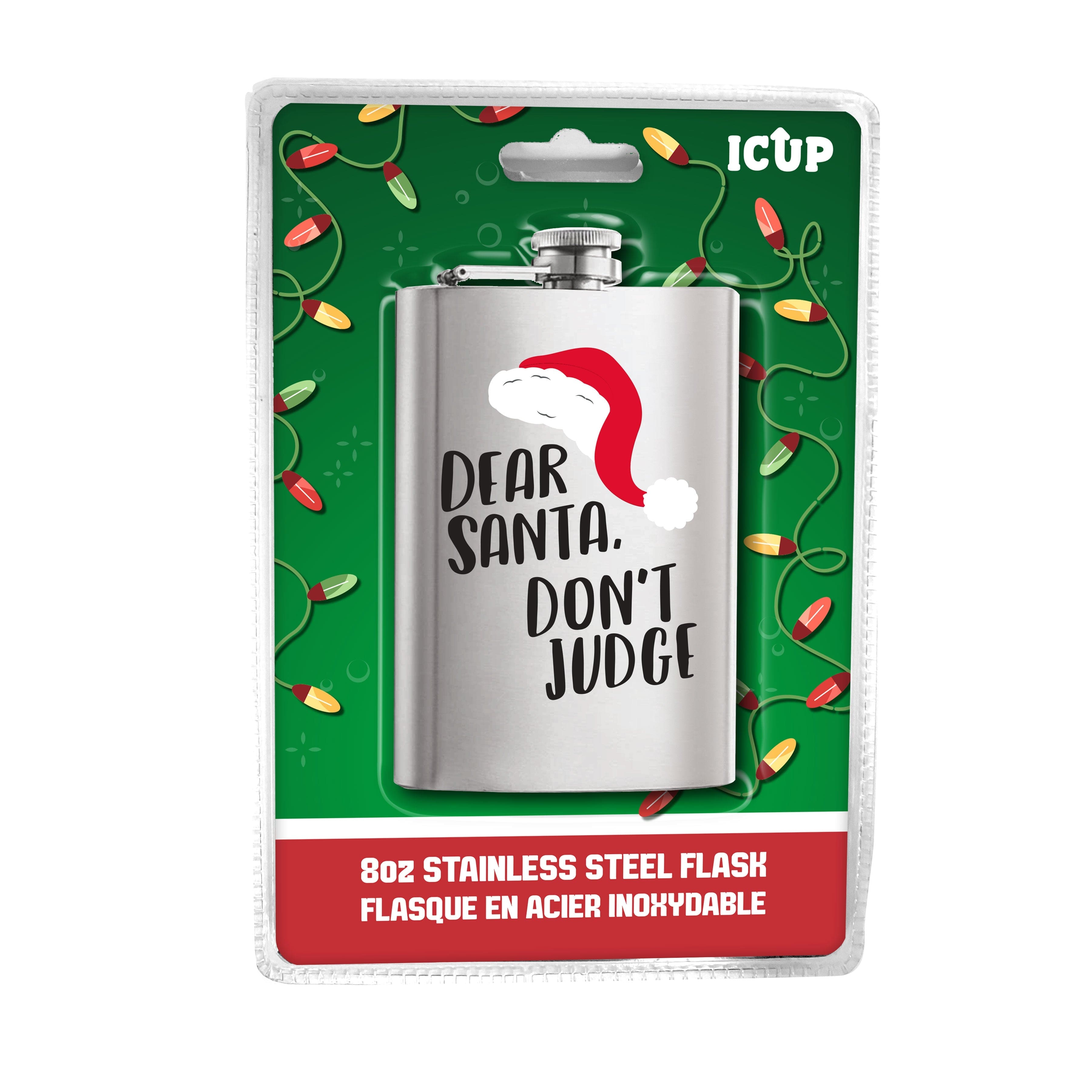 Santa Don’t Judge Christmas Flask - NMR